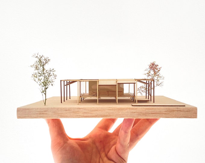 Architecture model Philip Johnson's Glass House 1/100 Scale - Etsy México