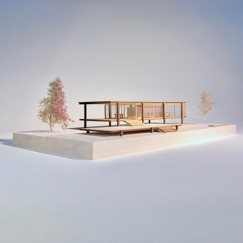 Mies Van Der Rohe Farnsworth House Architecture Model Scale | Etsy