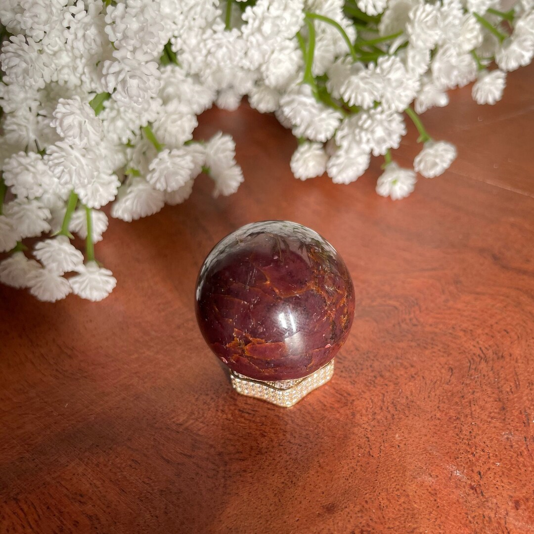 Star Garnet Sphere Star Garnet Ball Deep Red Natural - Etsy