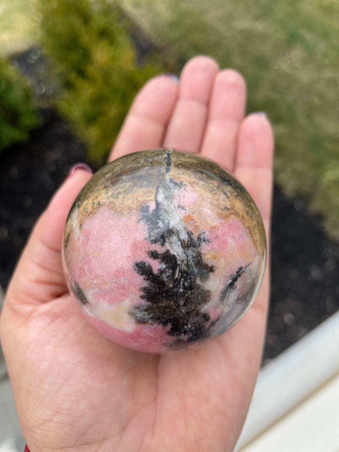Rhodonite Sphere,rhodonite, Rhodonite Stone,rhodonite Crystal ...