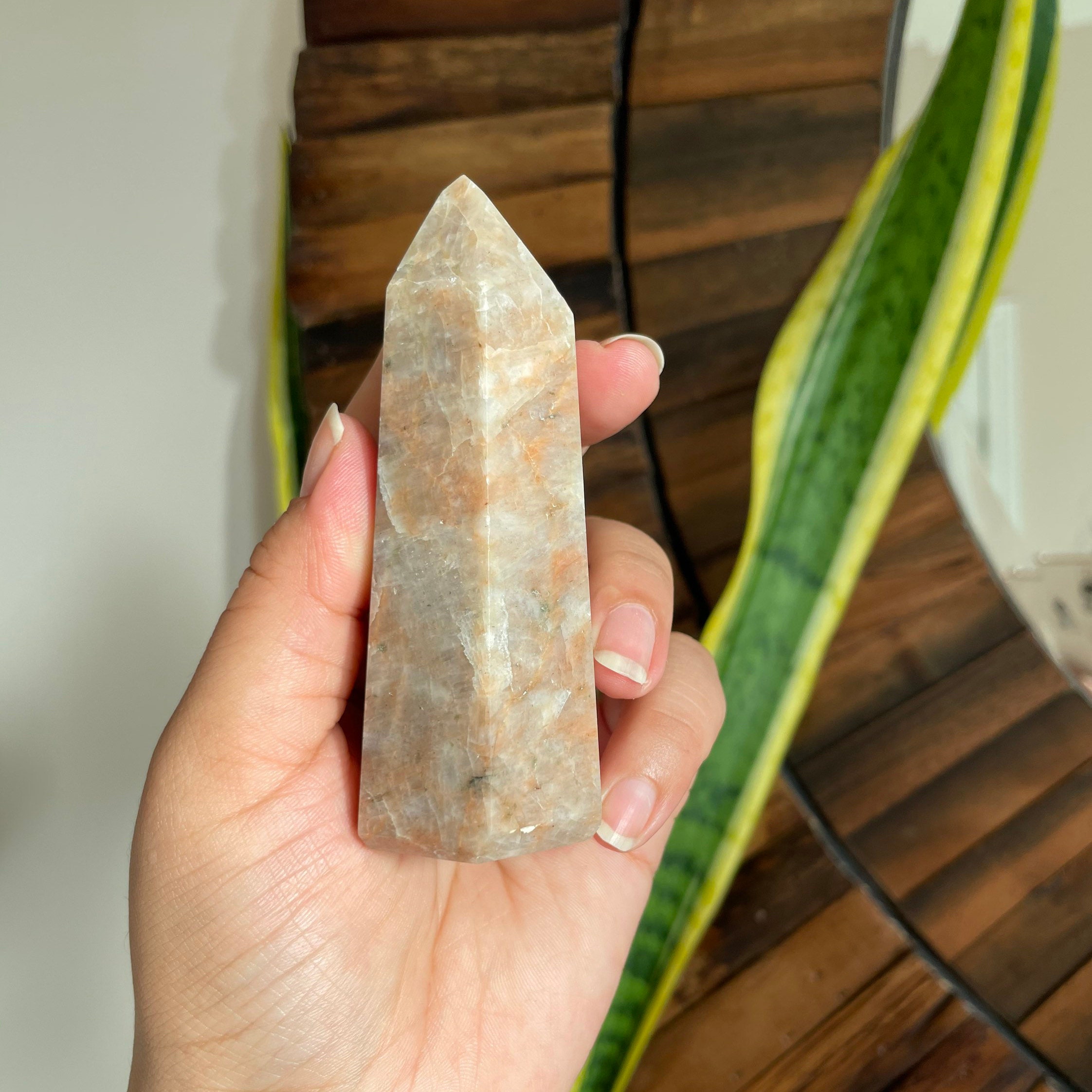 Peach Moonstone Point peach moonstone tower crystal point | Etsy