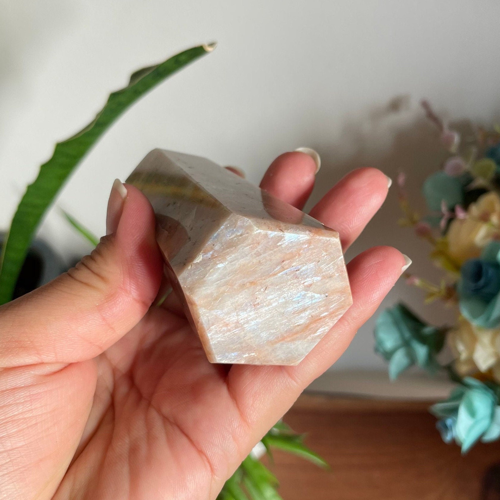 Peach Moonstone Point peach moonstone tower crystal point | Etsy