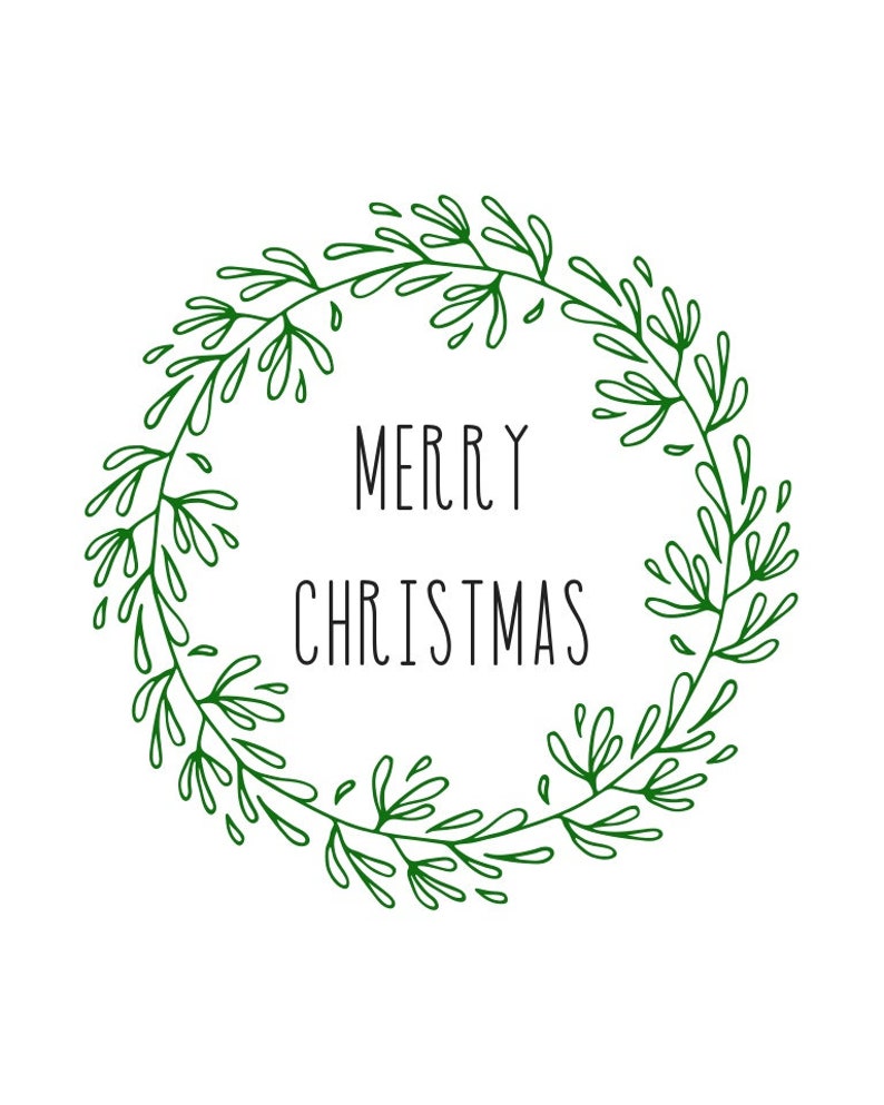 Digital Download Printable 8x10 Christmas Merry Christmas/ Wreath - Etsy