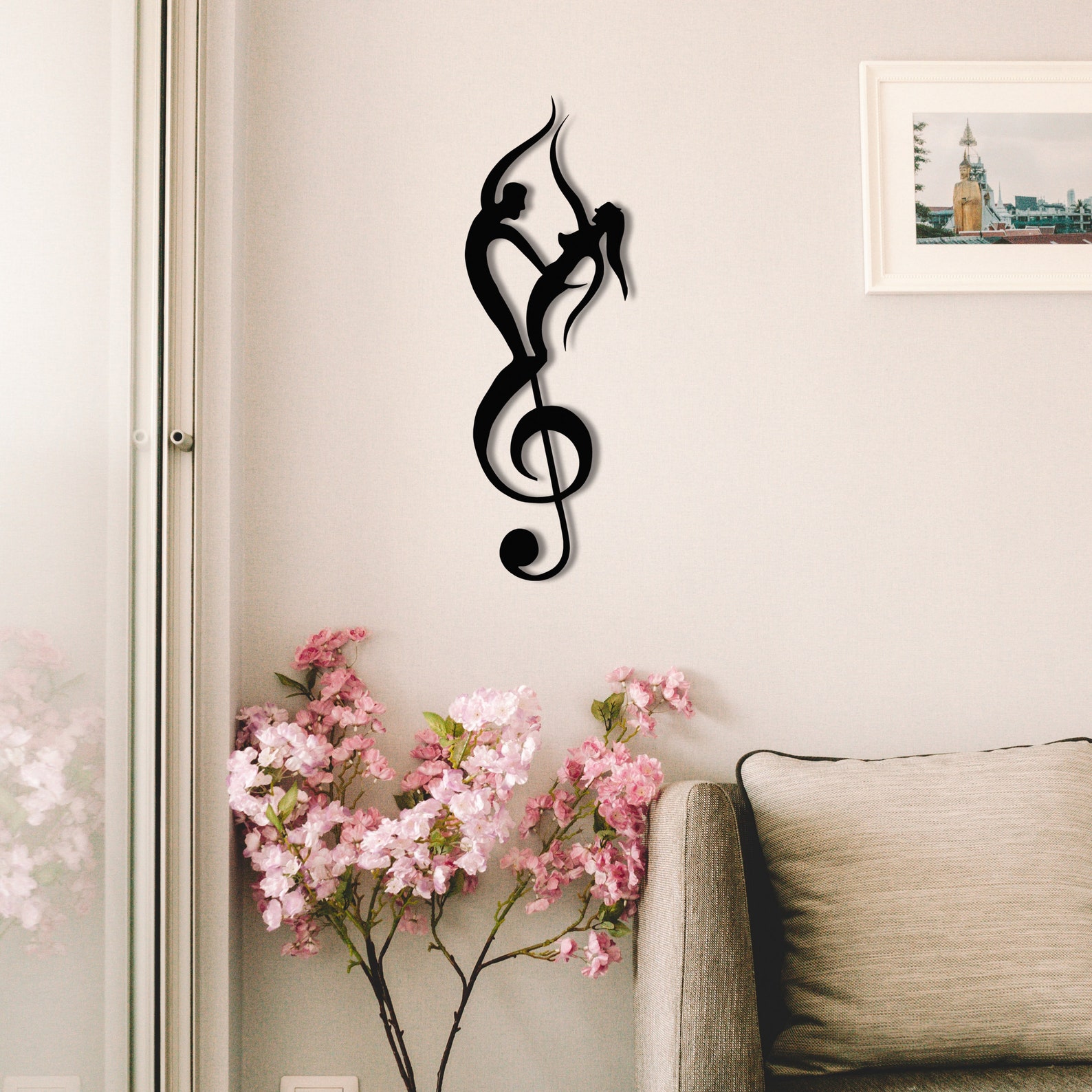 Treble Clef Metal Wall Art Metal Wall Decor Music Room Metal - Etsy