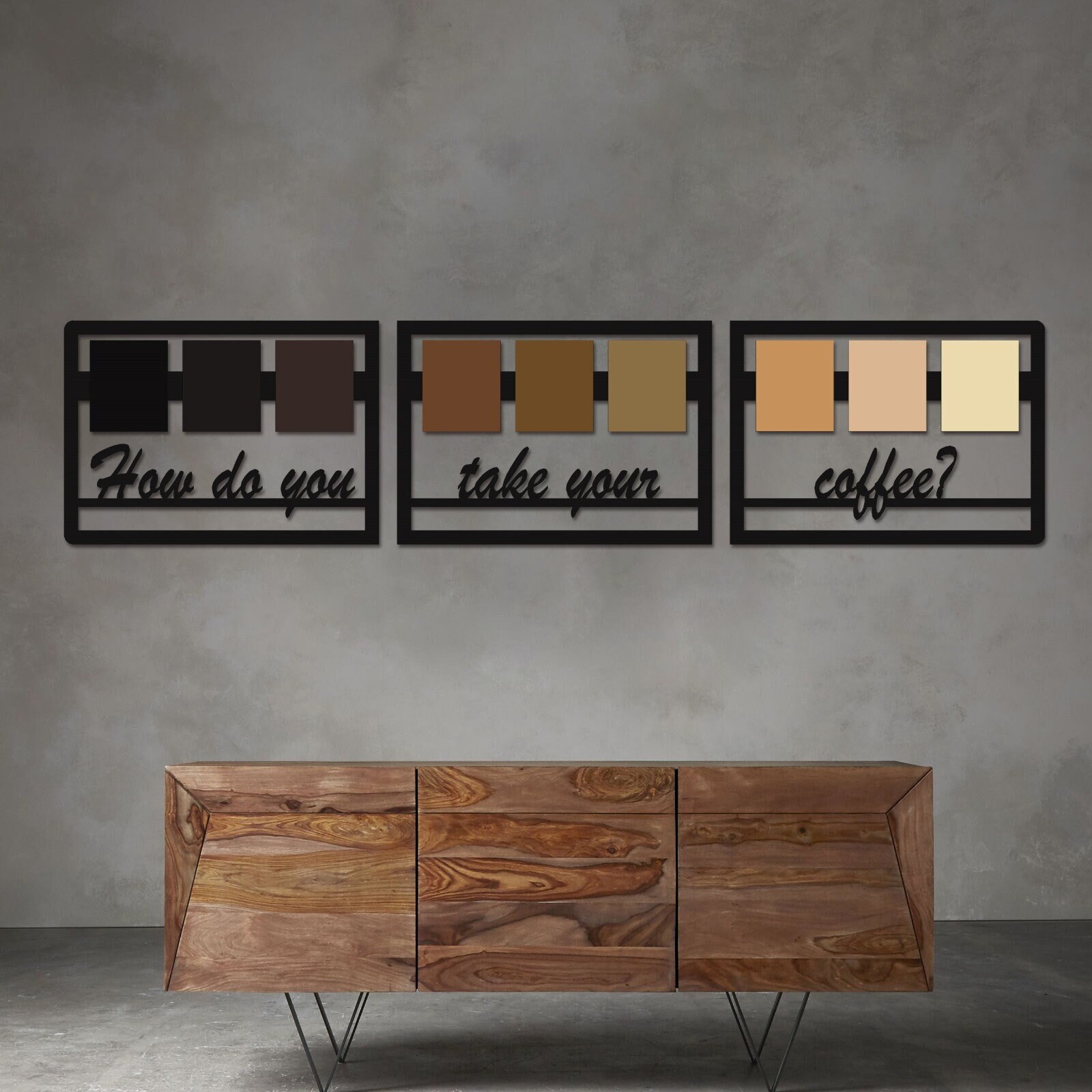 Metal Coffee Color Palette Wall Art: Modern Cafe Decor - Etsy