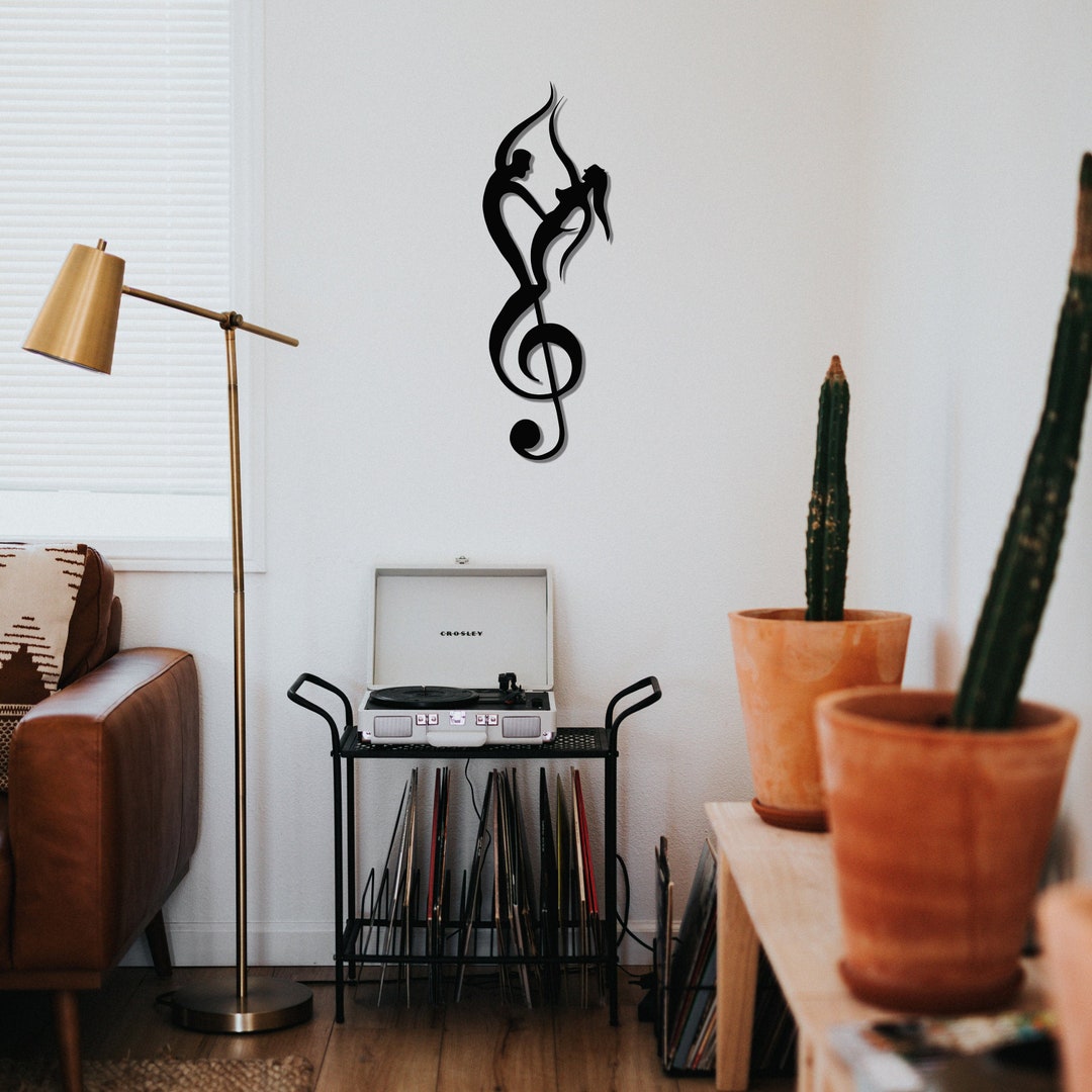 Treble Clef Metal Wall Art: Music Room Decor, Matte Black - Etsy UK