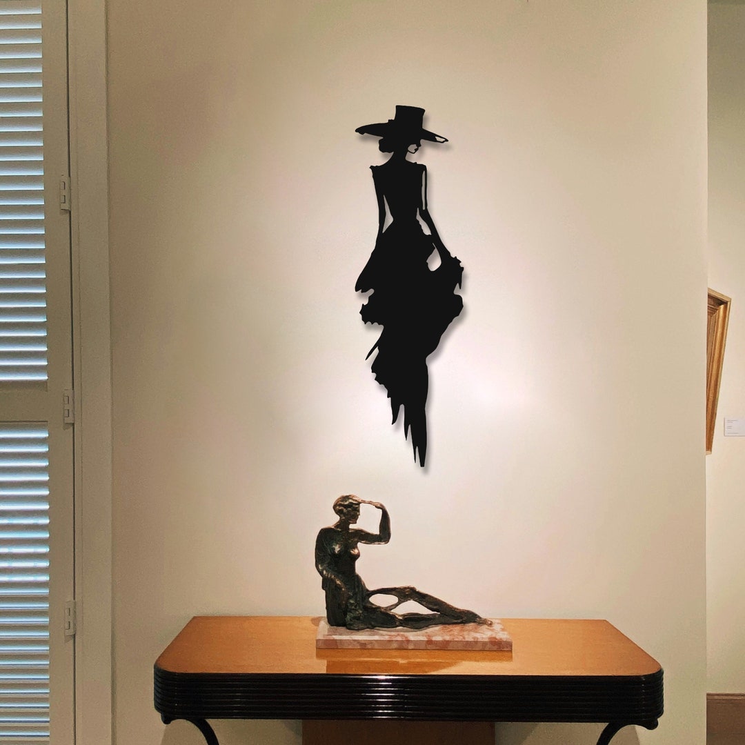 Abstract Witch Metal Wall Art, Silhouette Metal Wall Decor, Home Decor ...