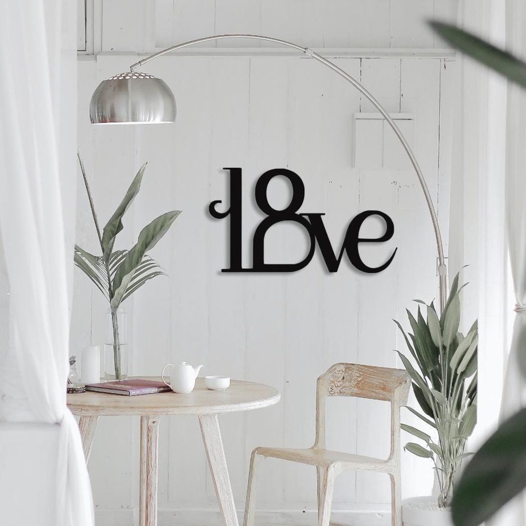 Love Metal Wall Art Sign, Metal Wall Decor, Bedroom Wall Art, Love Sign ...