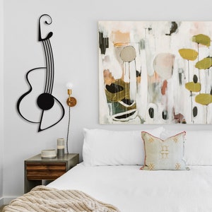 Guitar Metal Wall Art, Music Room Metal Wall Decor, Livingroom Modern ...