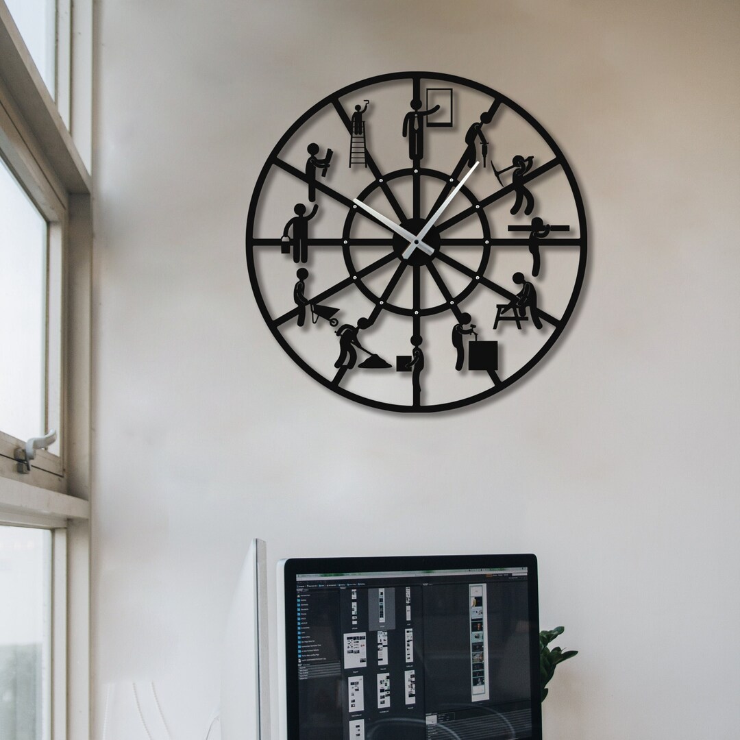 Metal Wall Clock for Engineers, Engineer Workstation Decor, Engineer ...