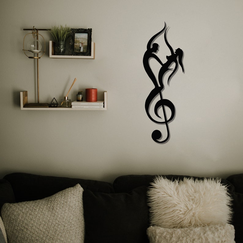 Treble Clef Metal Wall Art Metal Wall Decor Music Room Metal - Etsy