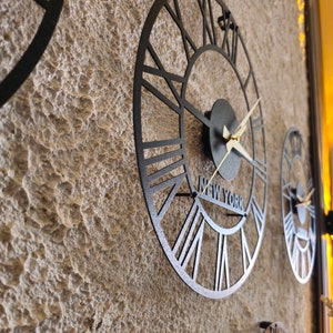 Custom Metal Wall Clock, Time Zone Clock, New Home Gift, Unique Silent ...