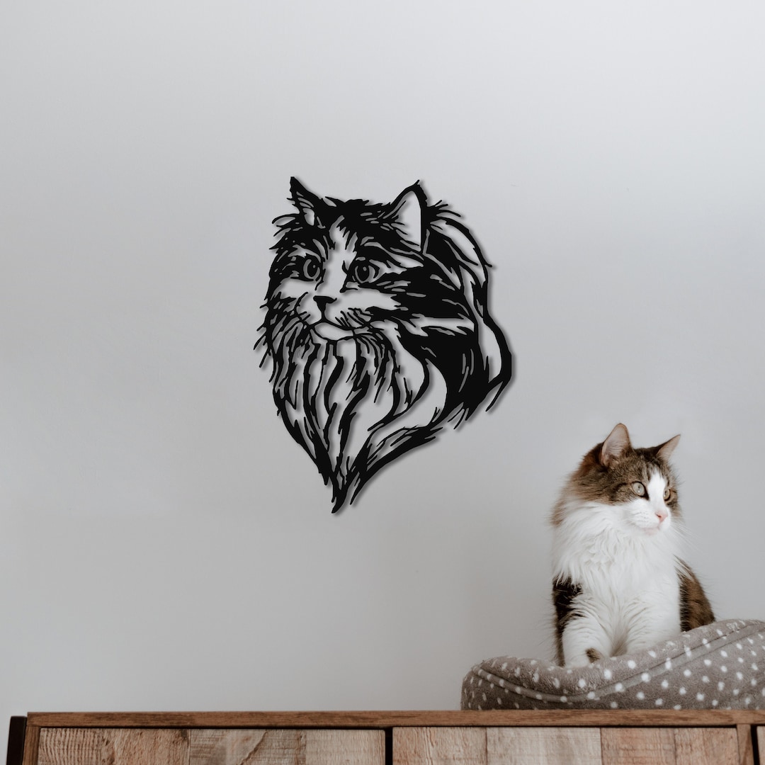 Cat Metal Art Cat Sign Metal Wall Decor Wall Hanging Cat - Etsy