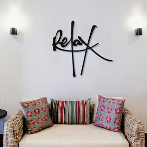 Relax Metal Wall Art, Metal Wall Decor, Inspirational Wall Art ...