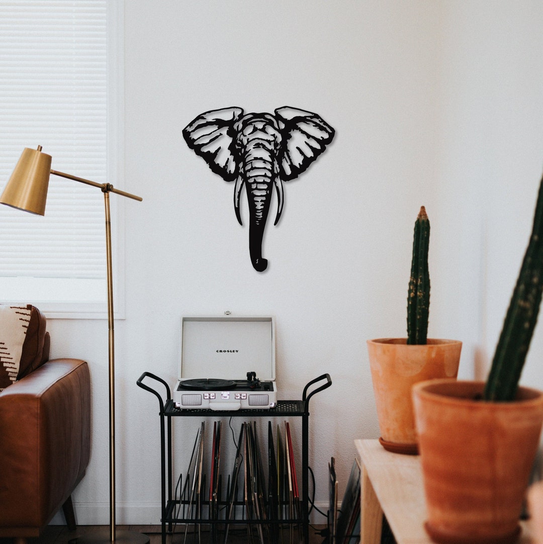 Metal Elephant Wall Art, Metal Elephant Sign, Metal Wall Decoration ...