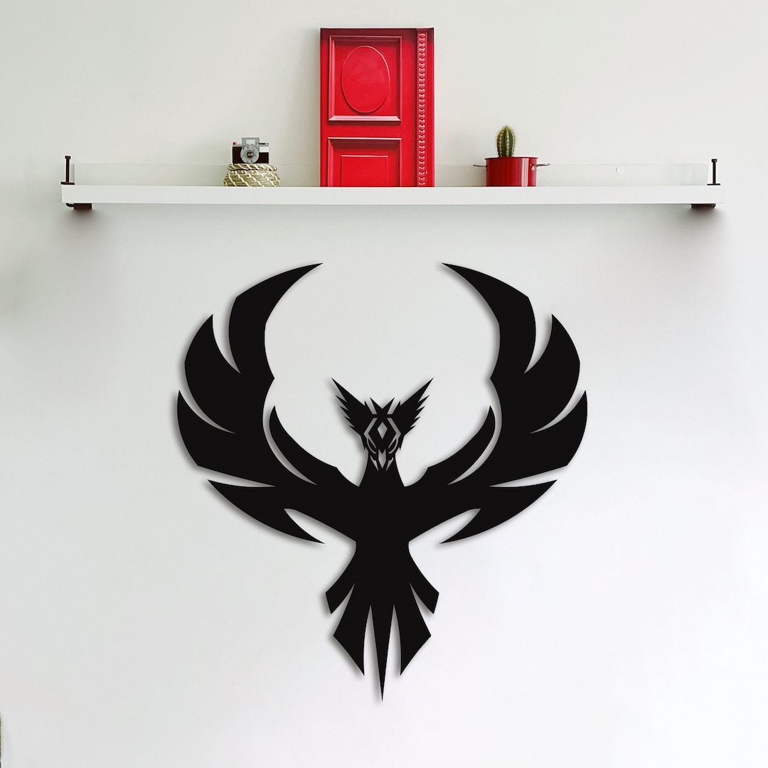 Phoenix Wall Art, Metal Wall Decor, Large Wall Art, Black Wall Art ...