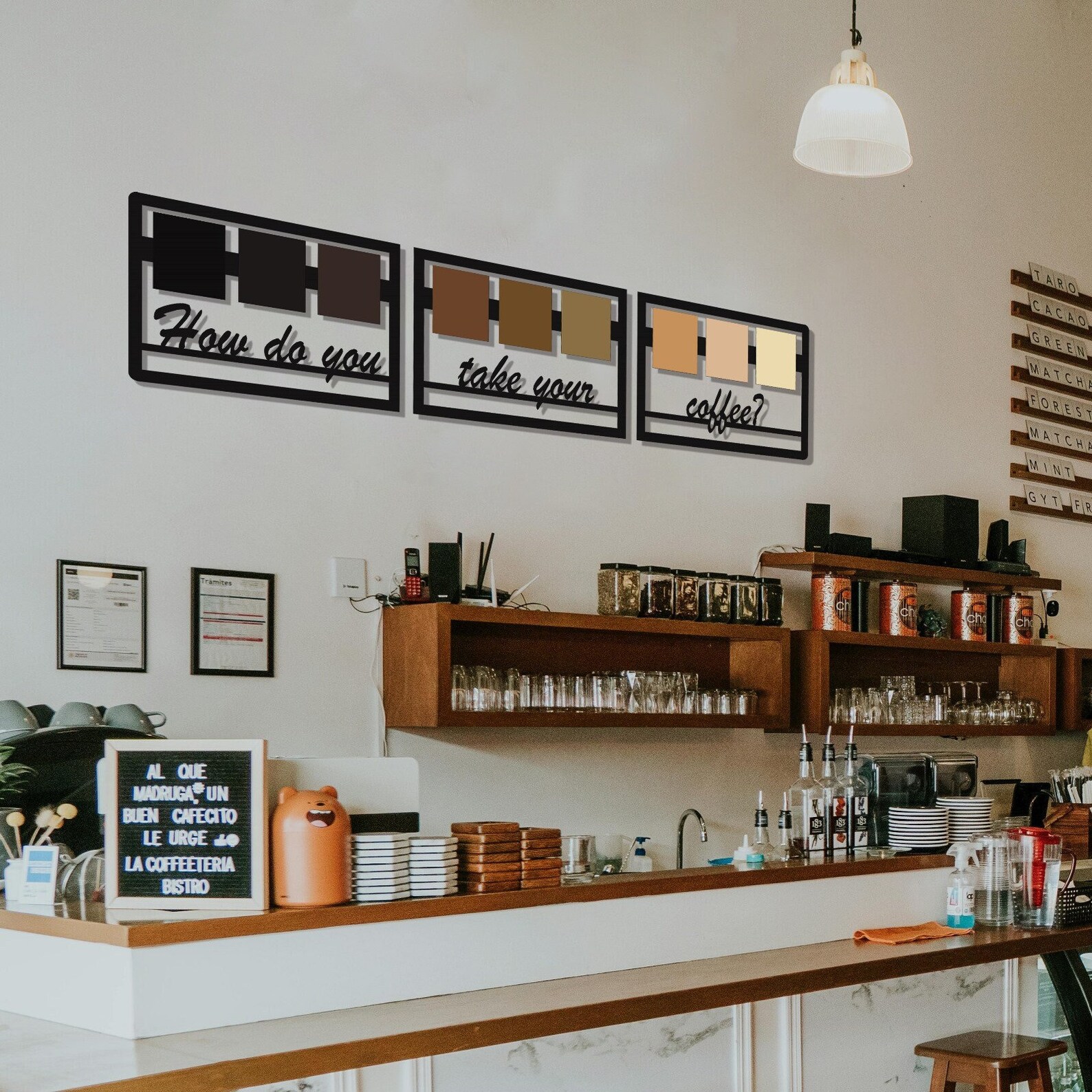 Metal Coffee Color Palette Wall Art: Modern Cafe Decor - Etsy