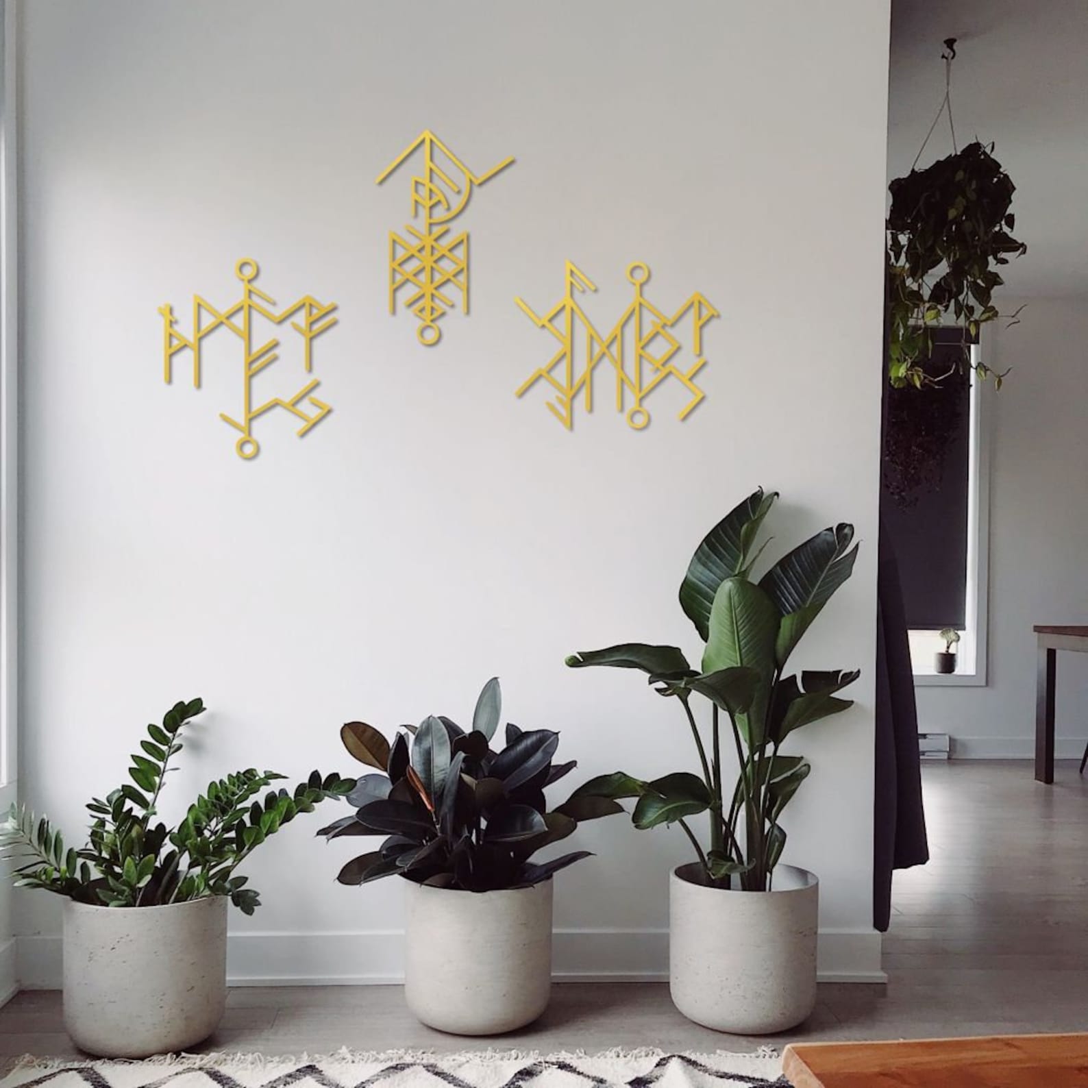 Viking Wall Art, Gold Metal Wall Art, Wall Art Set, Nordic Decor ...
