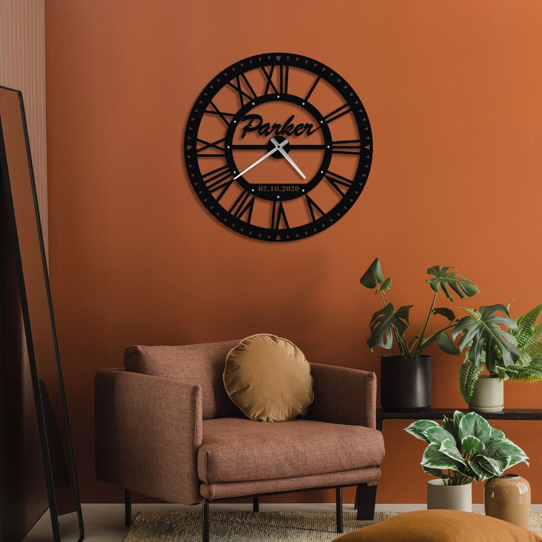 Custom Large Metal Wall Clock, Special Gift for Family Wall Clock ...