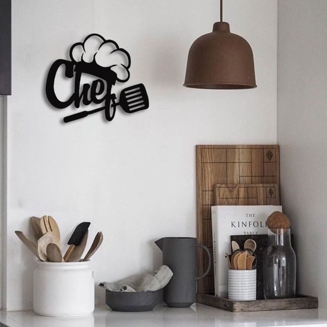 Kitchen Metal Wall Art, Kitchen Gift, Chef Hat Metal Wall Sign, Kitchen ...