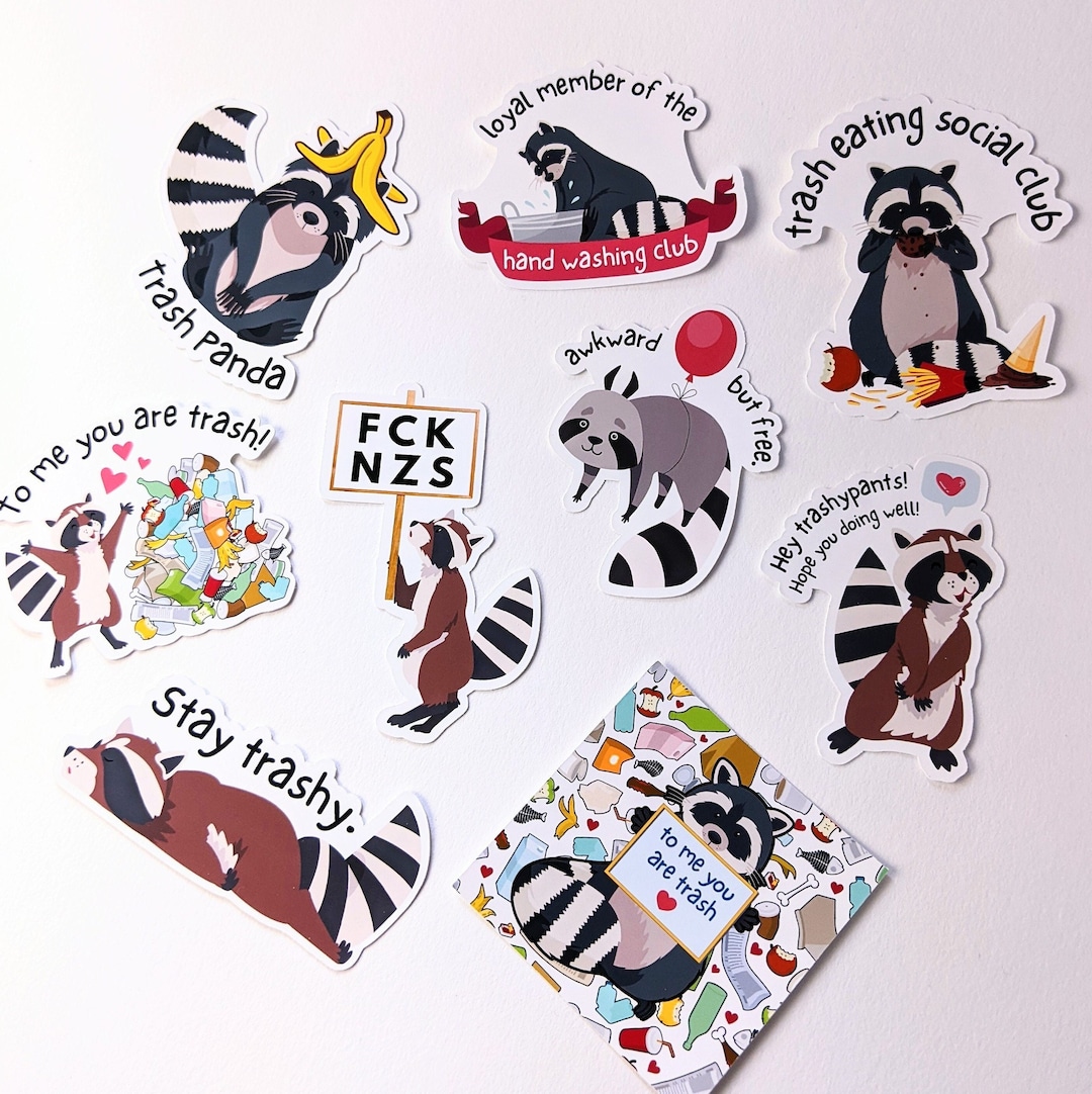 The Ultimate Raccoon - Sticker - Set - Wholesome Sticker | Cute ...