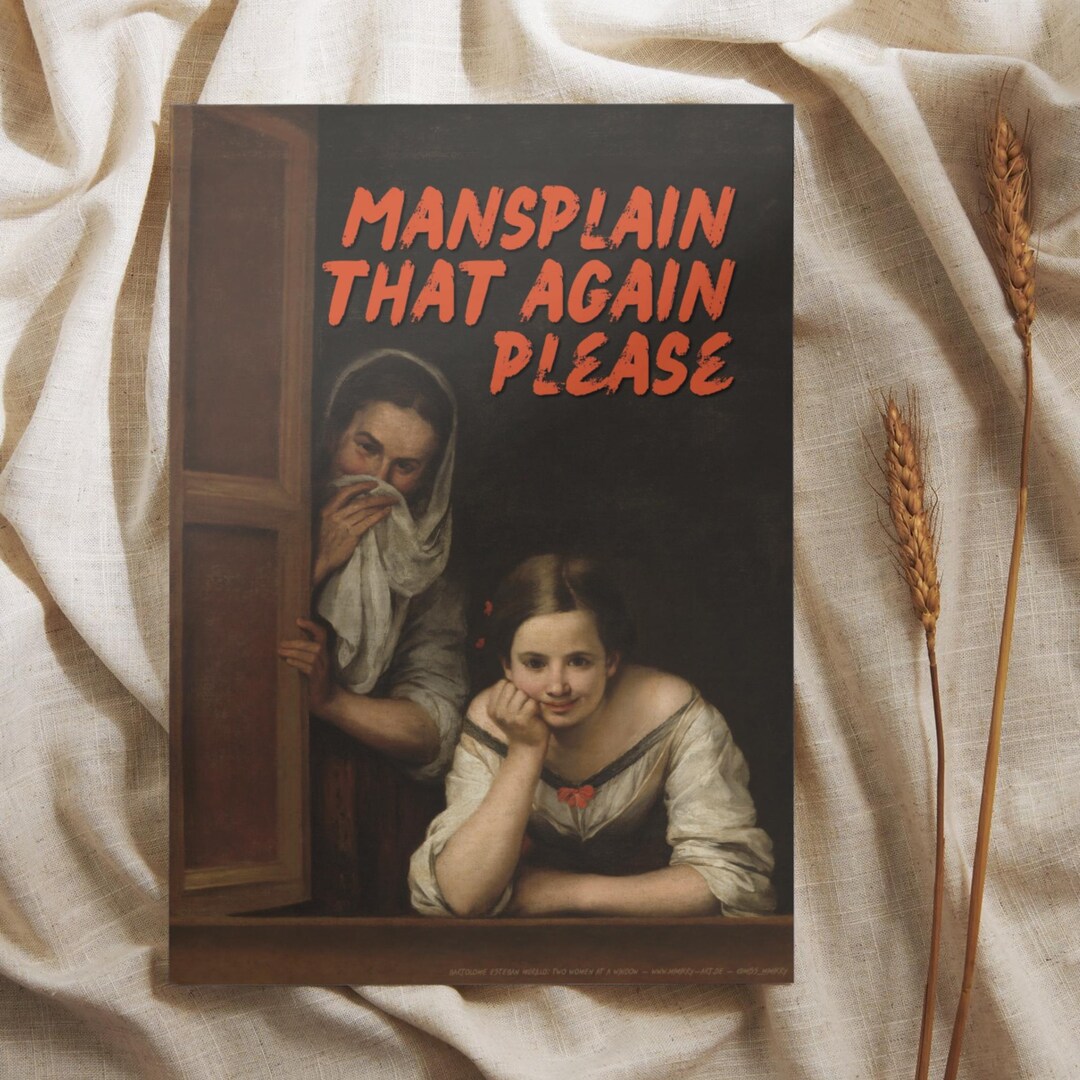 Mansplain - Art Memes: Old Paintings in a New Look - A4 or A5 on Canvas ...