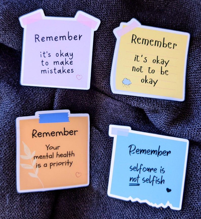 Mental Health Post Its Reminder Set - Psychology Sticker | Show Your ...