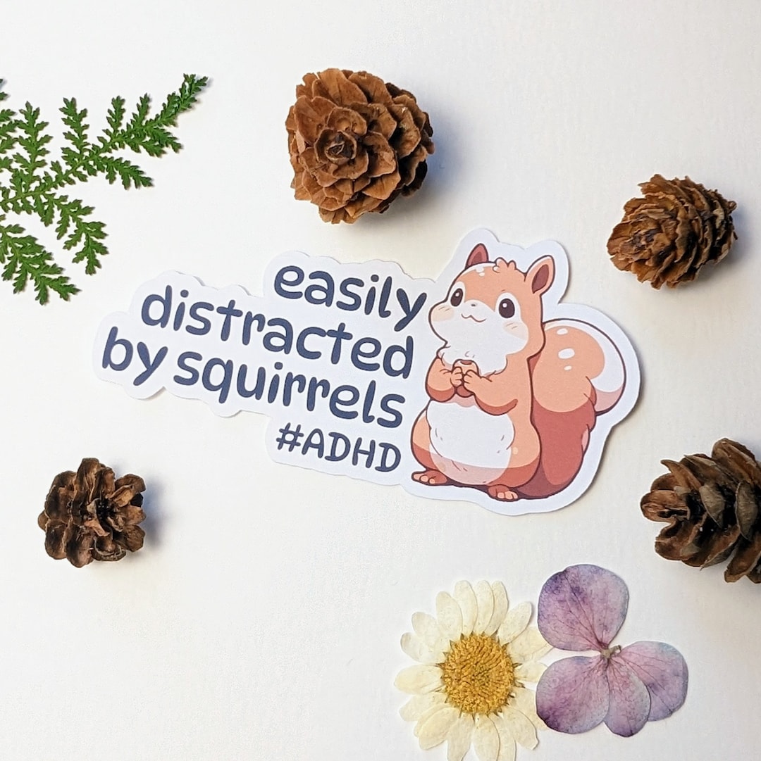 ADHD Squirrelbrain - Mental Health Sticker Made of Vinyl - Etsy