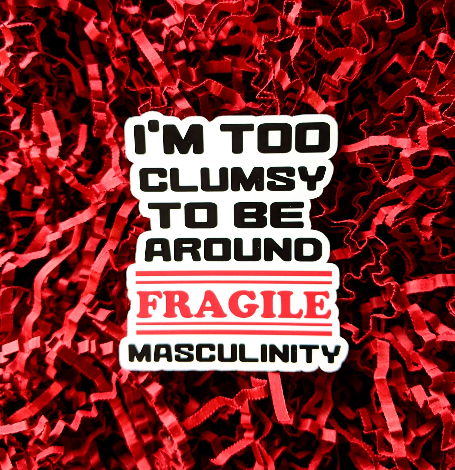 Too clumsy for fragile masculinity Feministische Sticker - Etsy.de