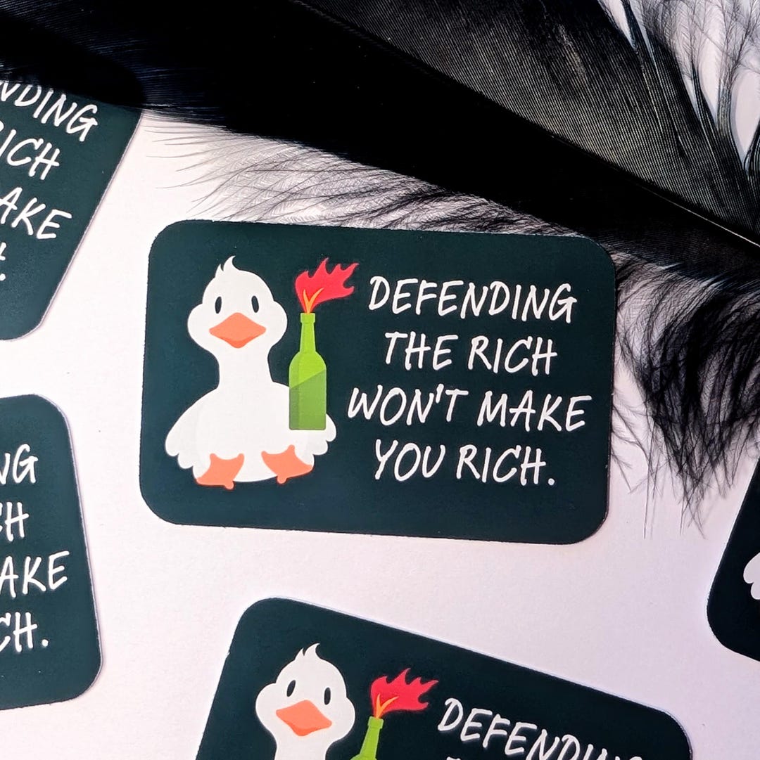 Don't Defend the Rich! - Left Alternative Stickers | Show Your Message ...