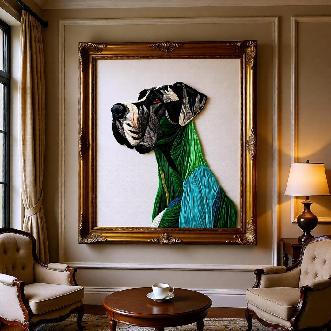 Great Dane Embroidery Art Printable – Sublimation,dtf/uvdtf, PNG/SVG ...