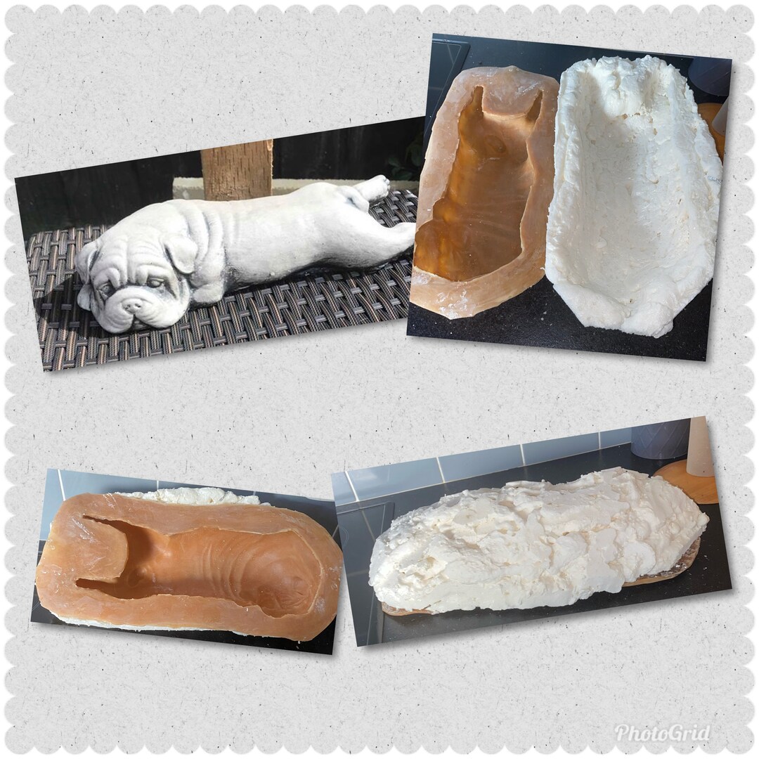 Latex Mould With Rigid Foam Mother Mould for Making This Laying Pug - Etsy