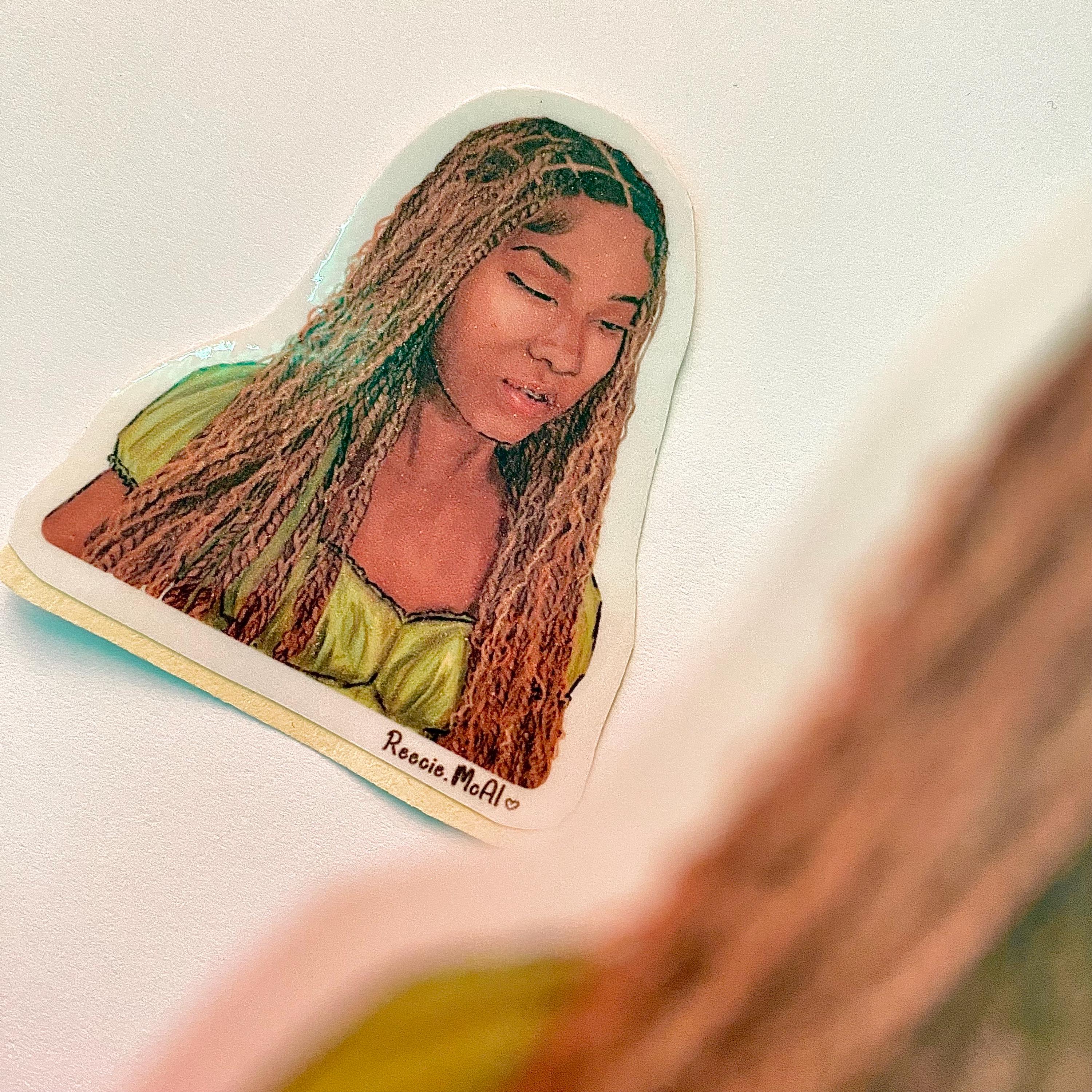 Goddess Braids Sticker for Bullet Journaling Black Afro Hair Glossy and ...