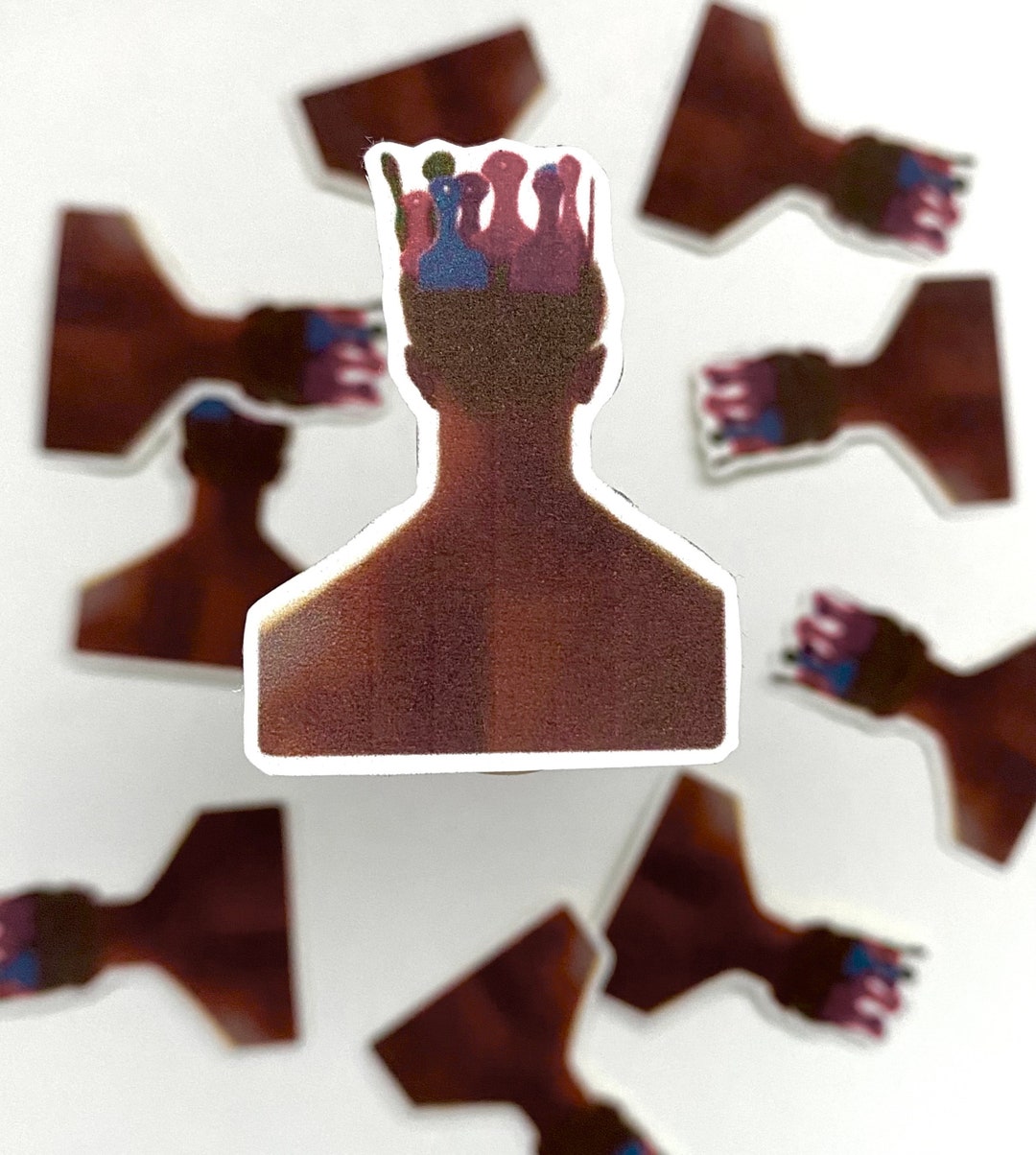 Sticker Matte Black Man Sticker for Him Black Art Sticker for Her ...