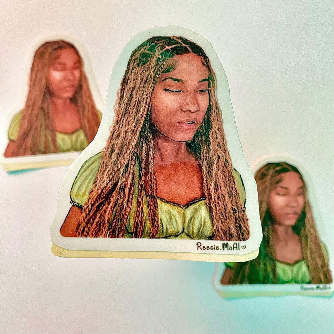 Goddess Braids Sticker for Bullet Journaling Black Afro Hair Glossy and ...