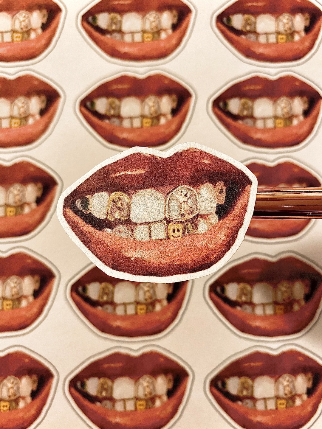 Sticker Matte Black Girl Sticker Grillz Sticker for Journaling Bullet ...