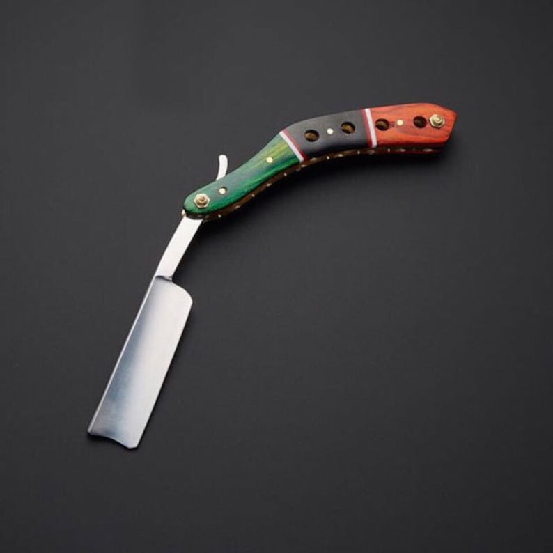 D2 Steel Straight Razor With Beautiful Wood Handle Included Leather ...