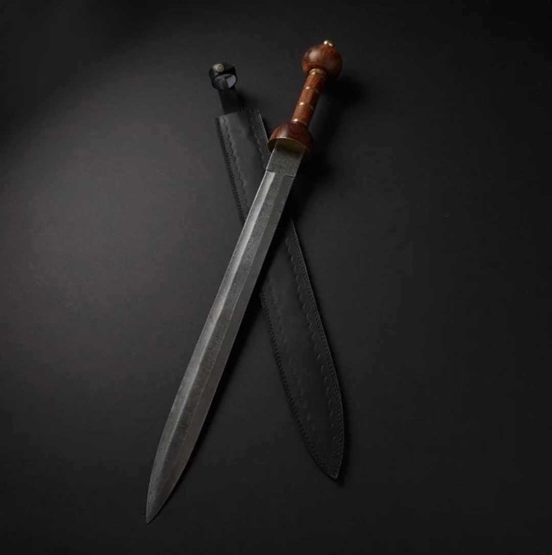 Damascus Roman Gladius Sword With Beautiful Wood Handle Included ...