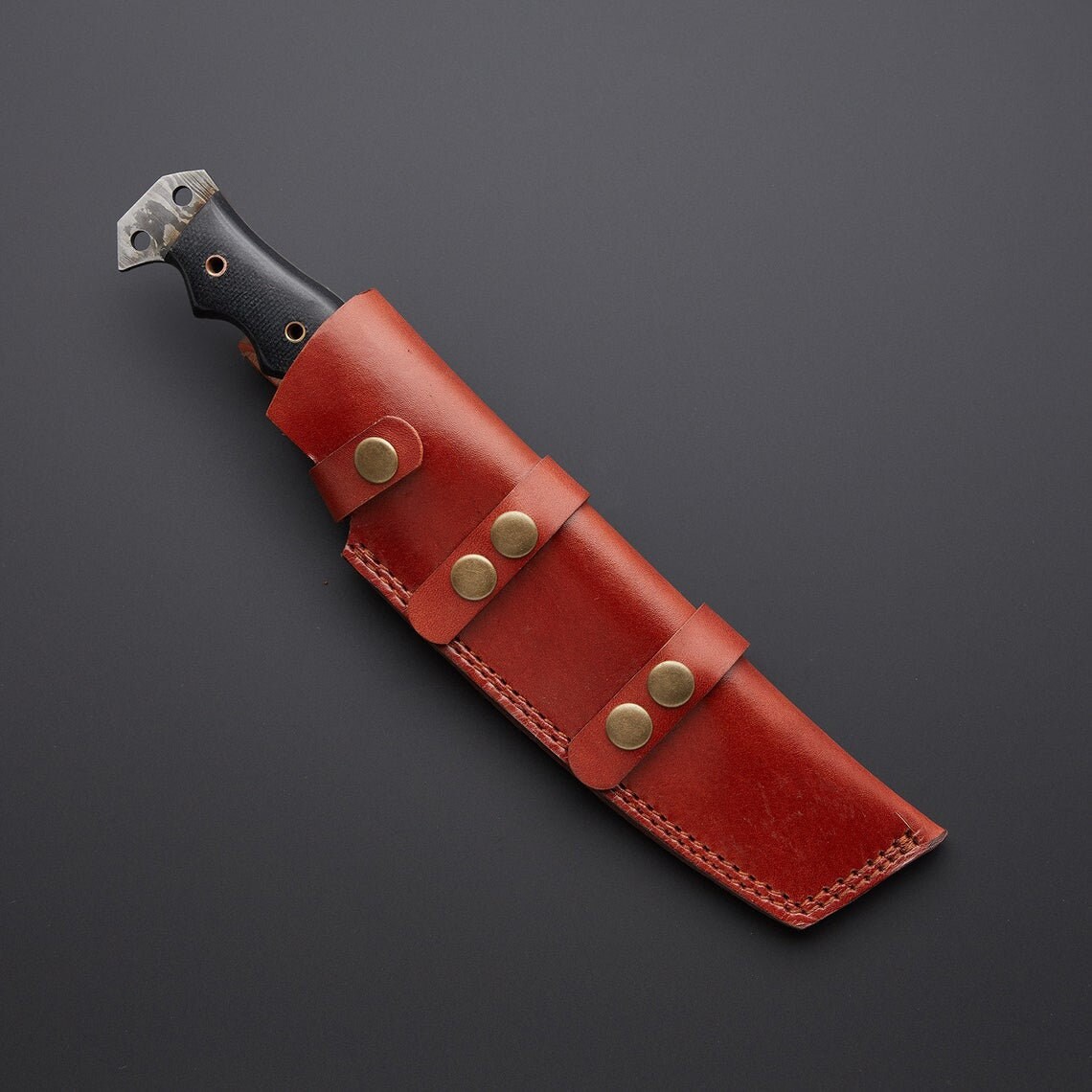 Damascus Steel Tracker With Beautiful Micarta Handle Included Leather ...