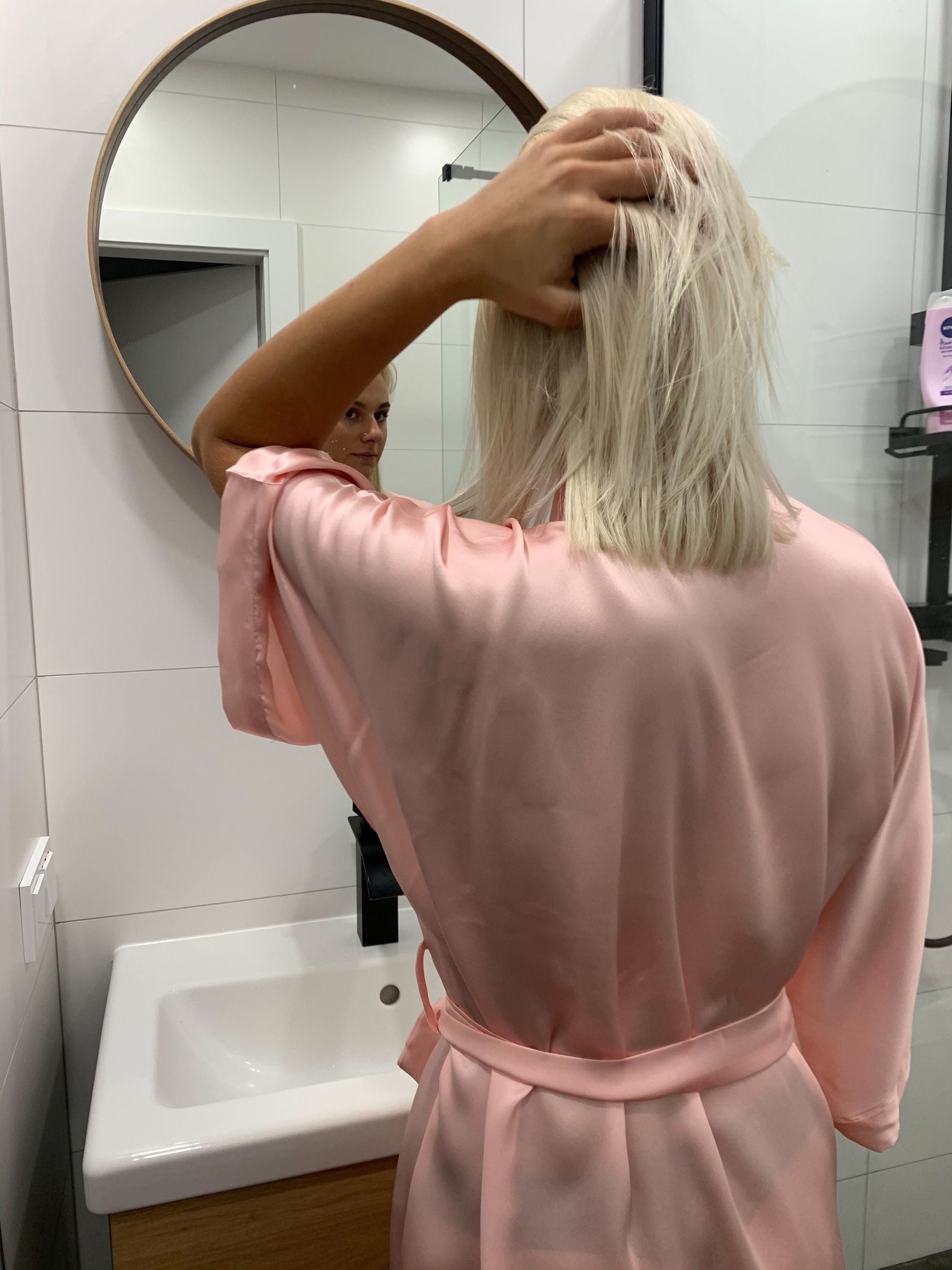 Pink Silk Robe - Bridal Gift - Kimono Silk Robe - Silk Lounge Wear ...