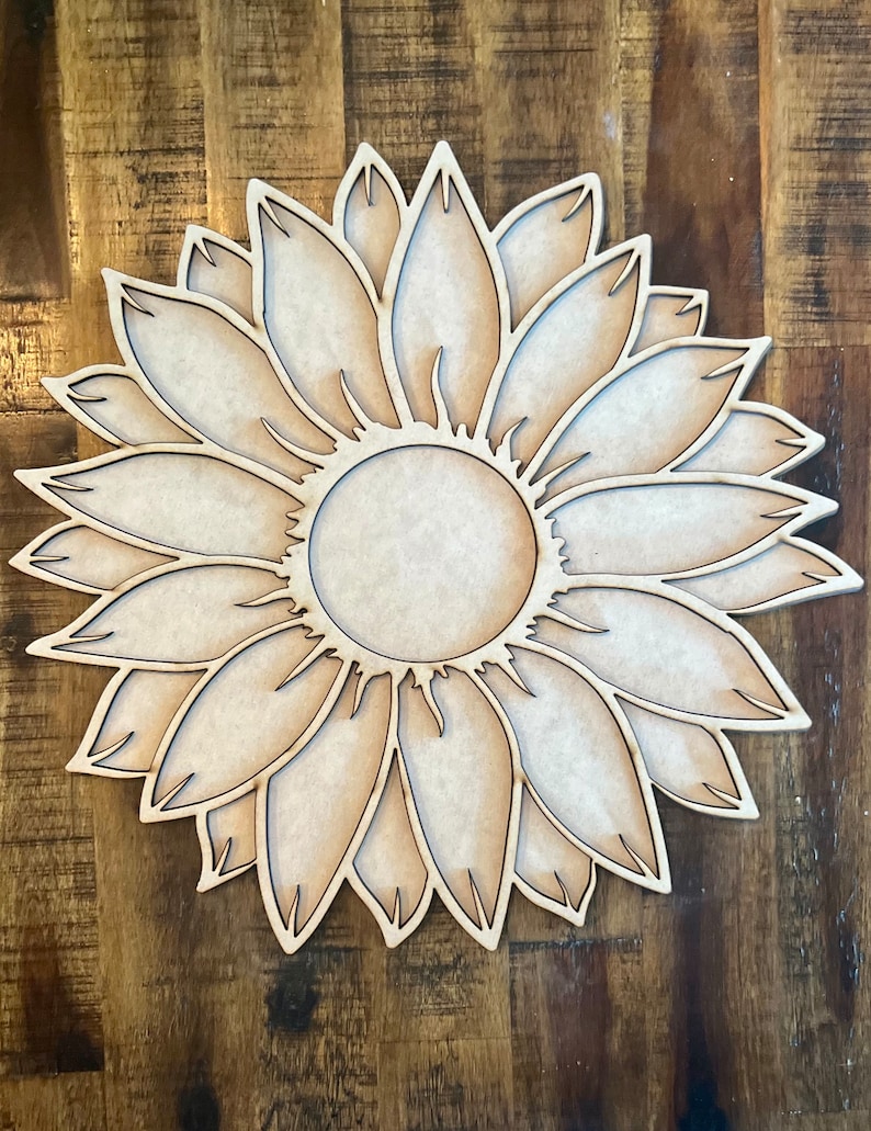 Sunflower Cutout | Sunflower Doorhanger | Sunflower Laser Cut - Etsy