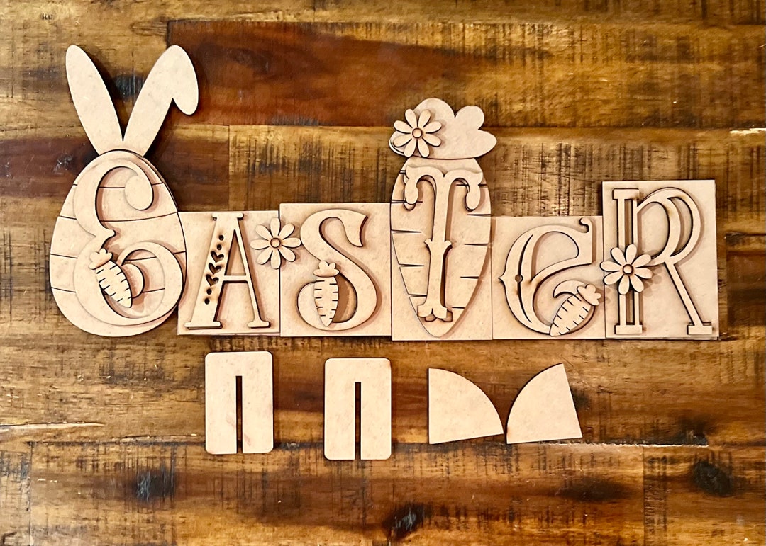 Easter Block Letters Easter Stand Easter Shelf Sitter Easter Sign - Etsy
