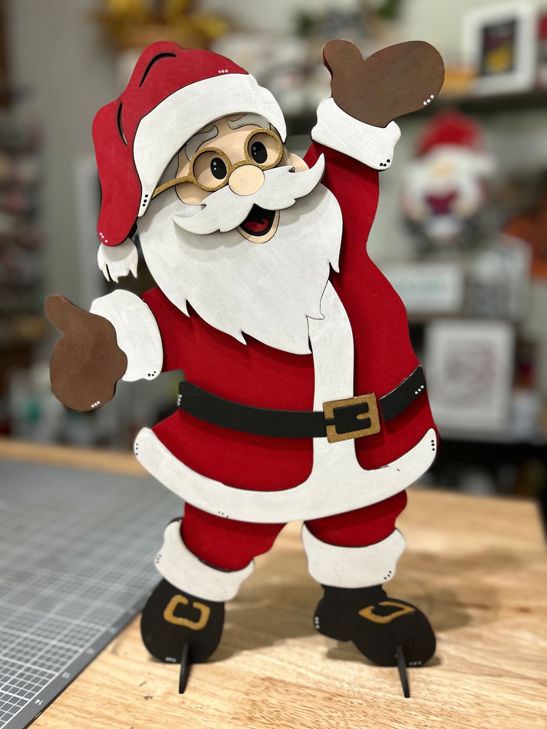 Standing Santa Santa Cutout Here Comes Santa Claus - Etsy