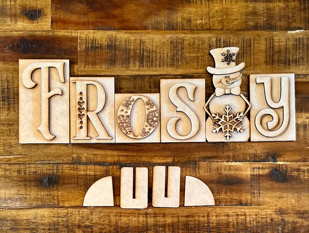 Frosty Word Block Frosty Sign Frosty Wood Cutout Sign Snowman Frosty ...