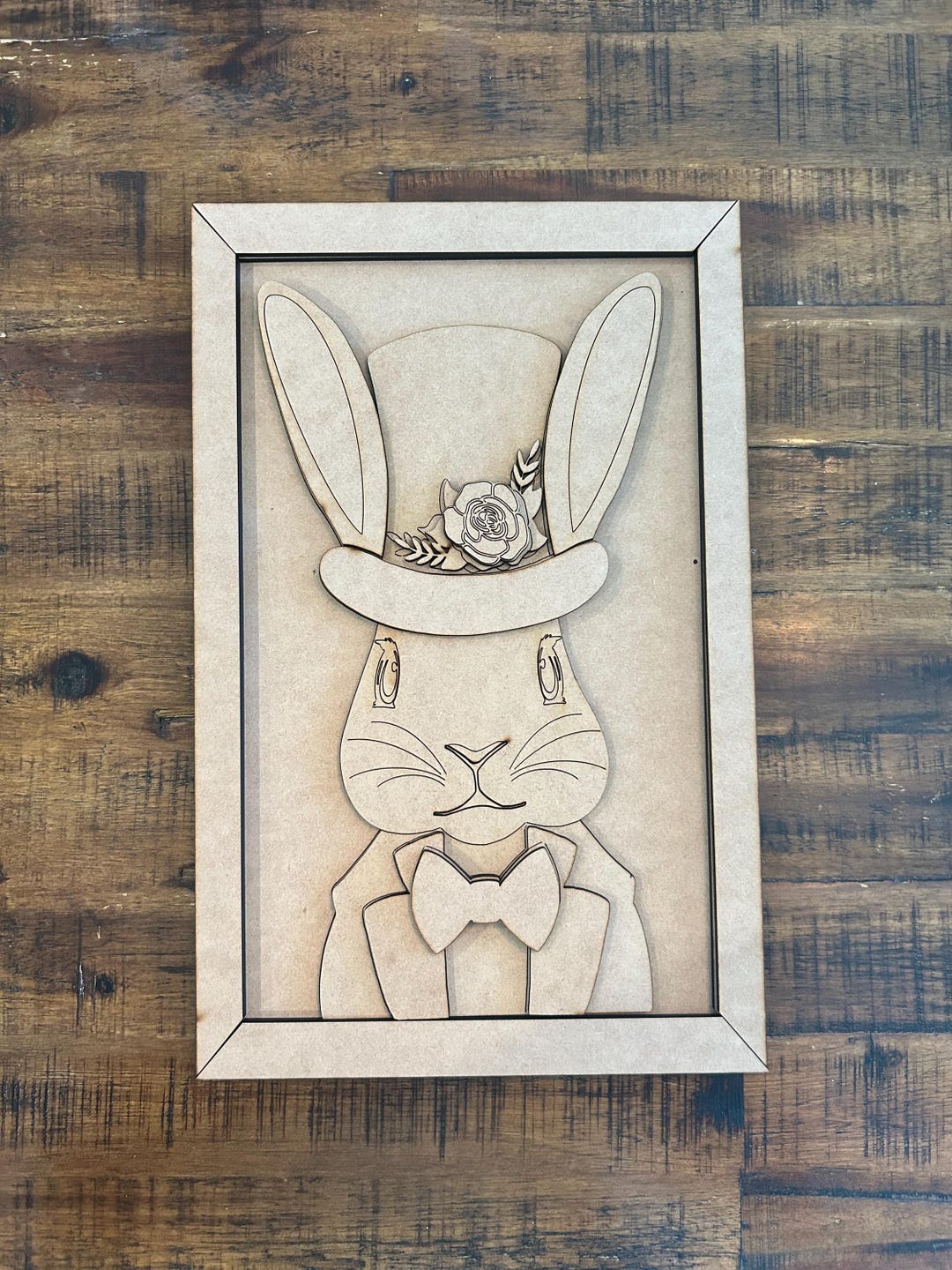 Boy Fancy Bunny | Bunny With Hat | Bunny With Frame - Etsy