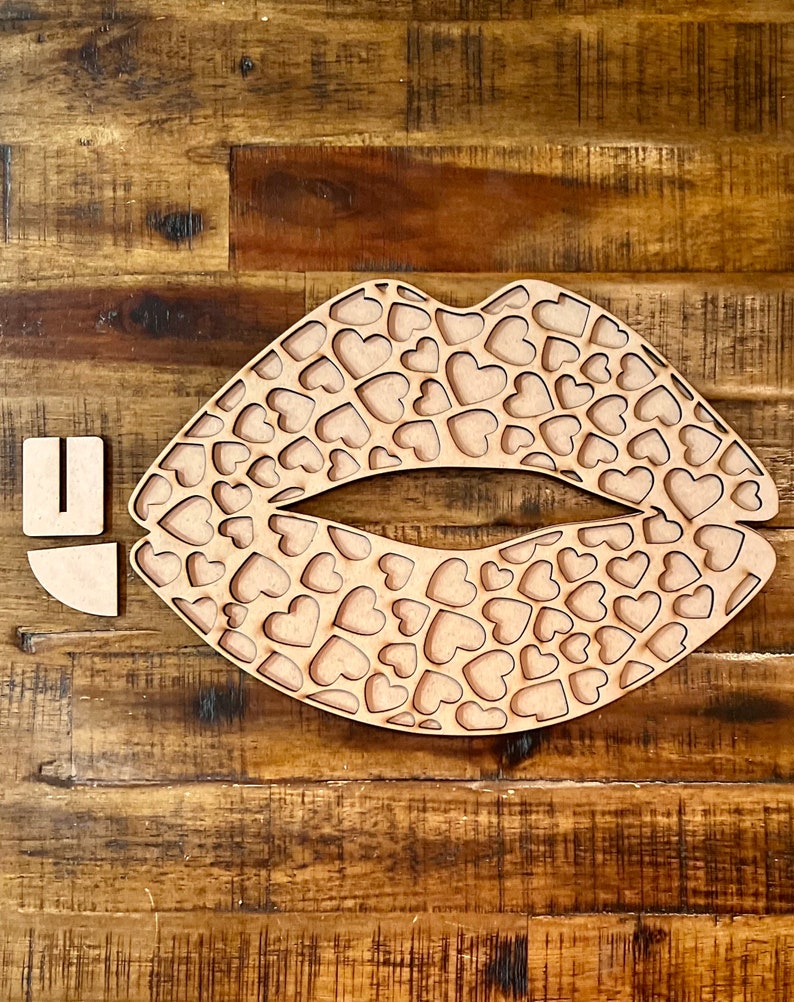 Large Lips | Heart Lips | Valentine Kisses | 3D Lips | Laser Cutout ...