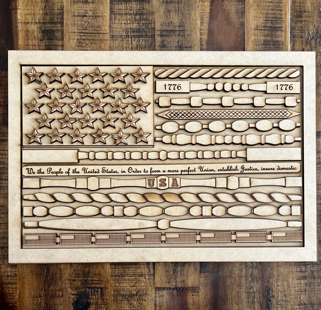 Spindle Flag | DIY Flag | Flag Cutout | Red, White, Blue Flag | MDF ...