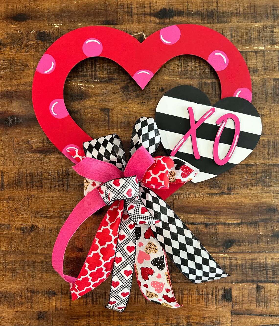 Double Heart | Hollow Heart Door Hanger | XO | Valentine's Day Decor - Etsy