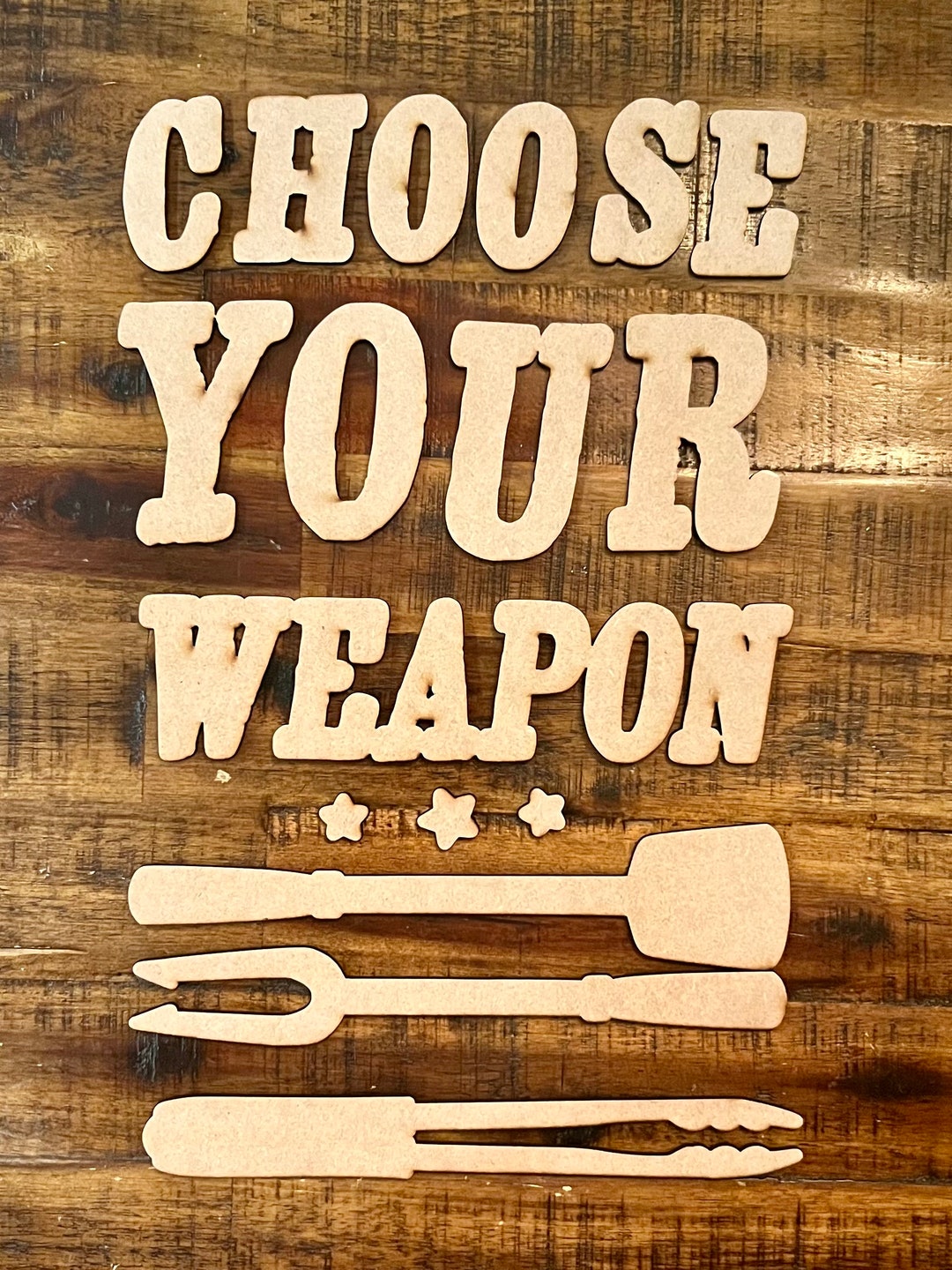 Choose Your Weapon | Grill Cutout | Spatula Cutout | Tong Cutout - Etsy