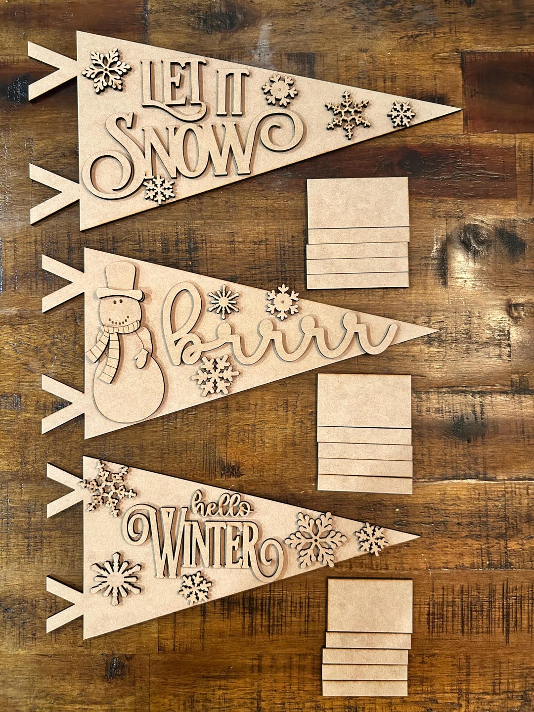 Let It Snow Interchangeable Pennant Banner | Pennant Banner Attachment ...